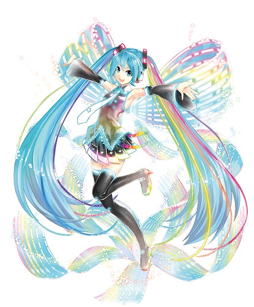 Rainbow Miku Girl Hatsune Miku BiCute Bunnies Figure Rurudo White
